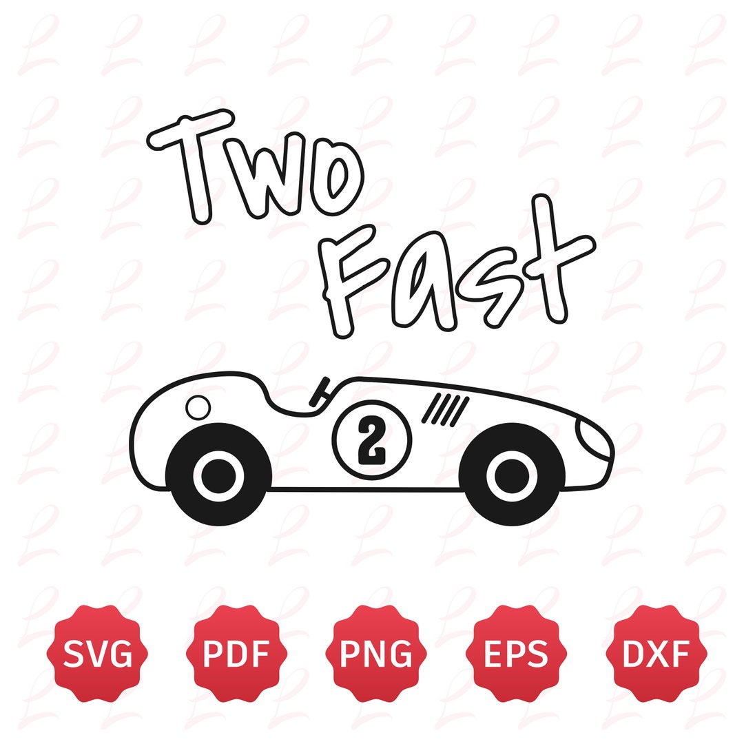 Two Fast Birthday Svg Racing Car Cricut Retro Race Svg Layered Racing ...