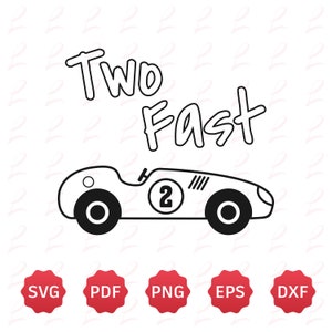 Two Fast Birthday Svg Racing Car Cricut Retro Race Svg Layered Racing ...