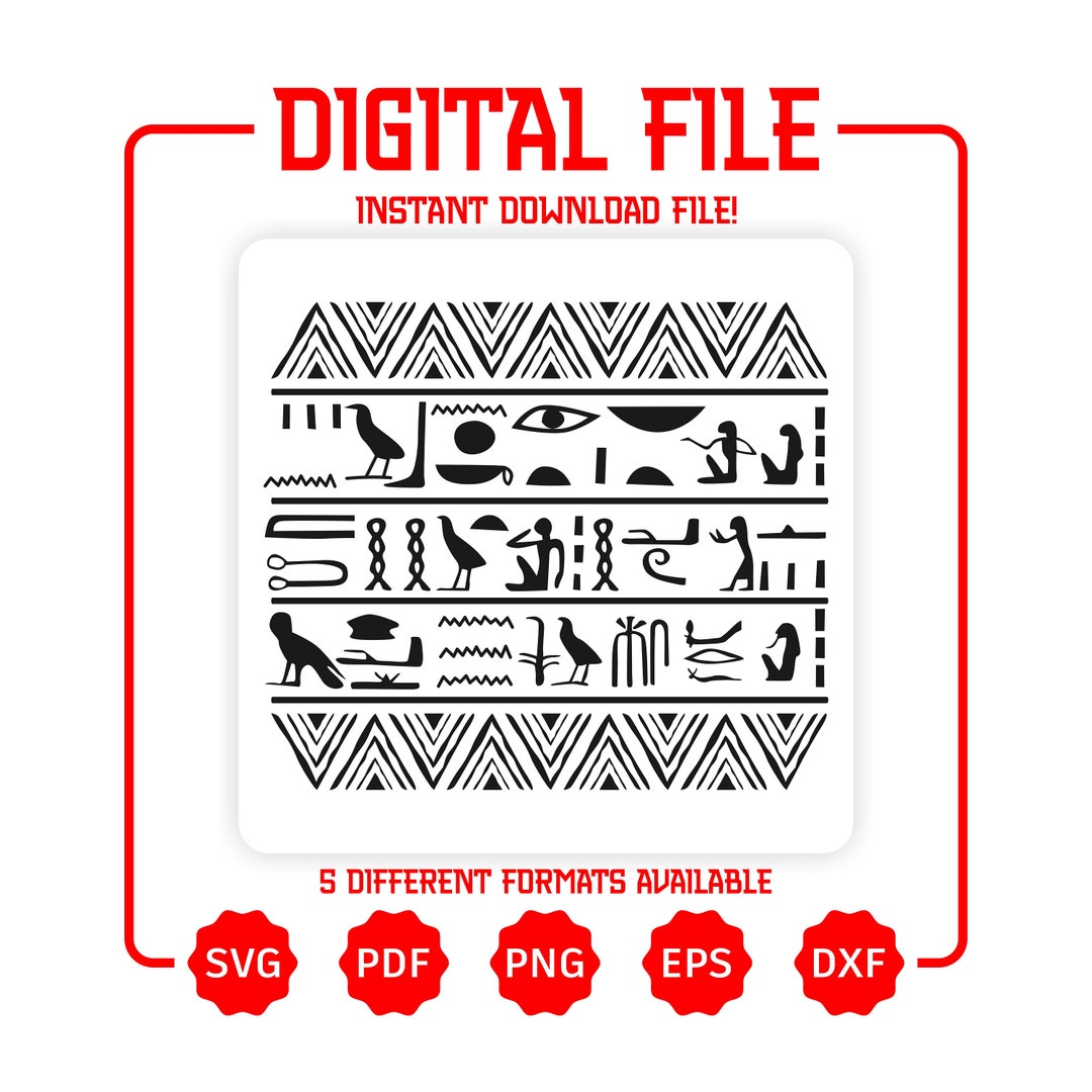 Tutankhamun Hieroglyphic Story SVG, Ancient Egypt Clipart (digital File ...