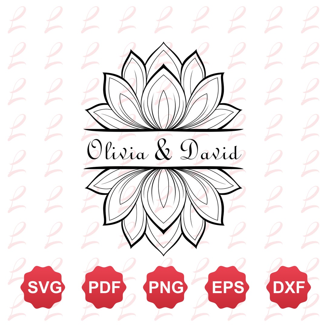 Lotus Monogram Lotus Wedding Svg Lotus Flower Lotus Wedding - Etsy