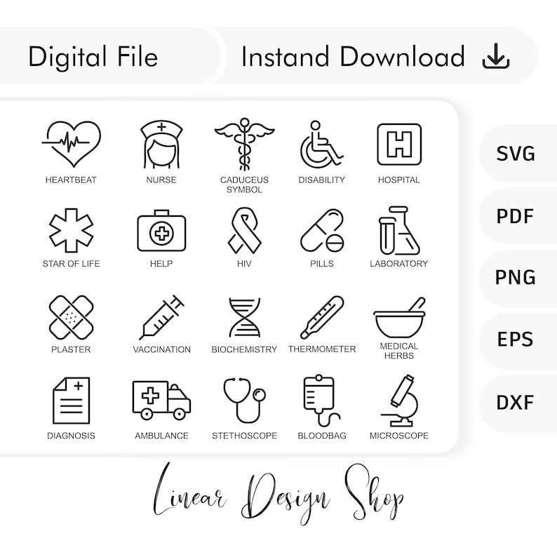 Medical Icon Bundle – Healthcare Graphics, SVG PNG EPS (digital ...