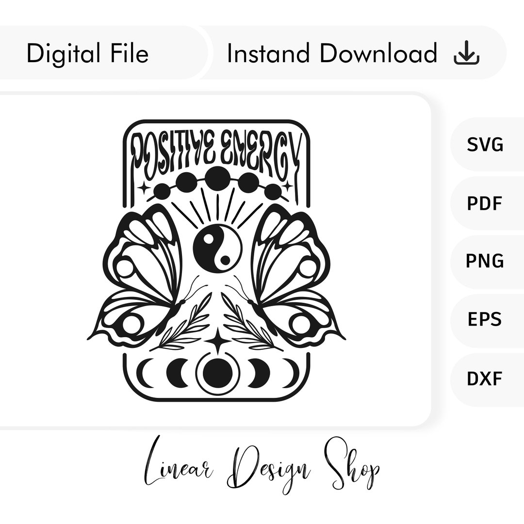 Positive Energy Svg, Positive Energy Png, Boho Design, Positive ...