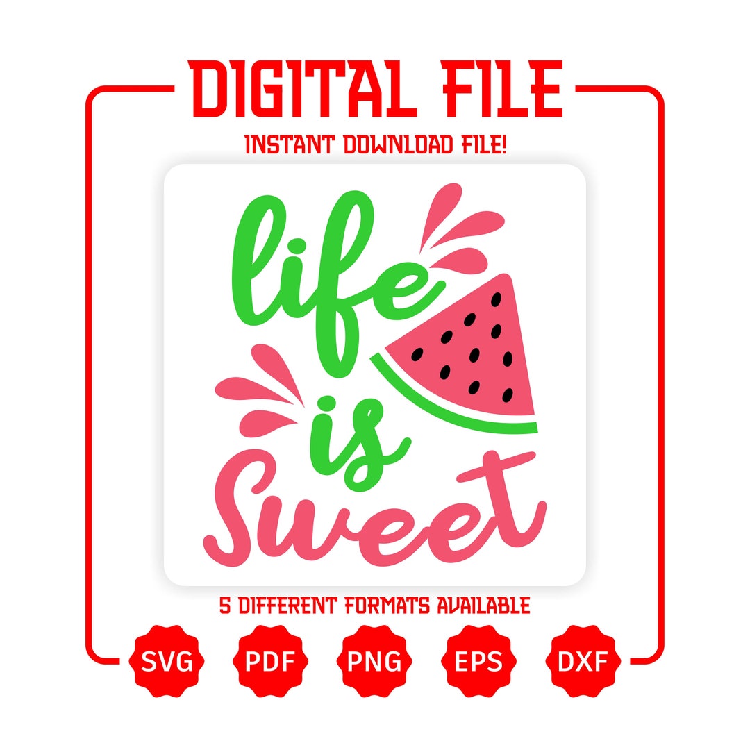 Life is Sweet Svg for Cricut Silhouette Watermelon Svg - Etsy