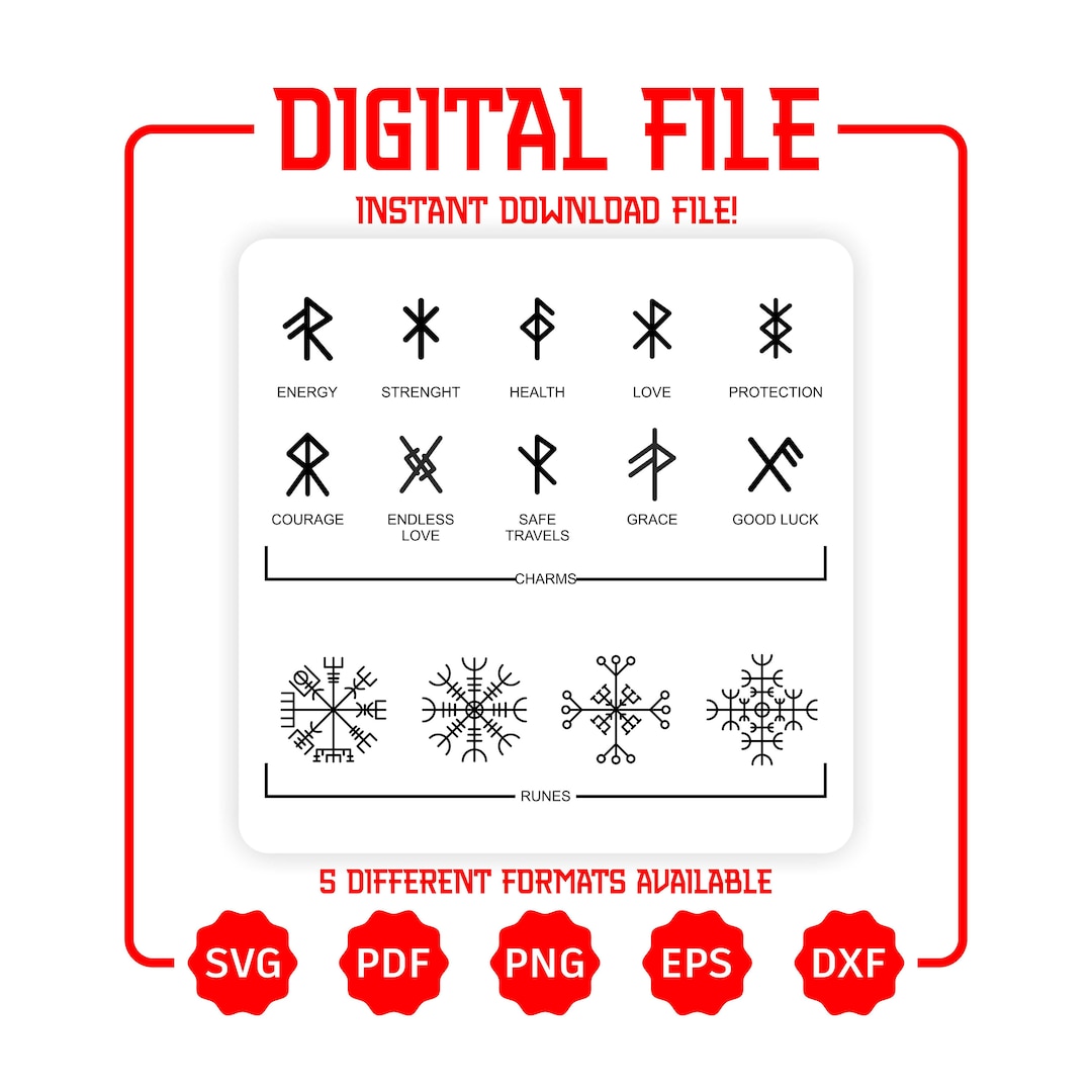 Viking Runes and Symbols SVG Bundle Bindrunes Svg Norse Viking Runes ...