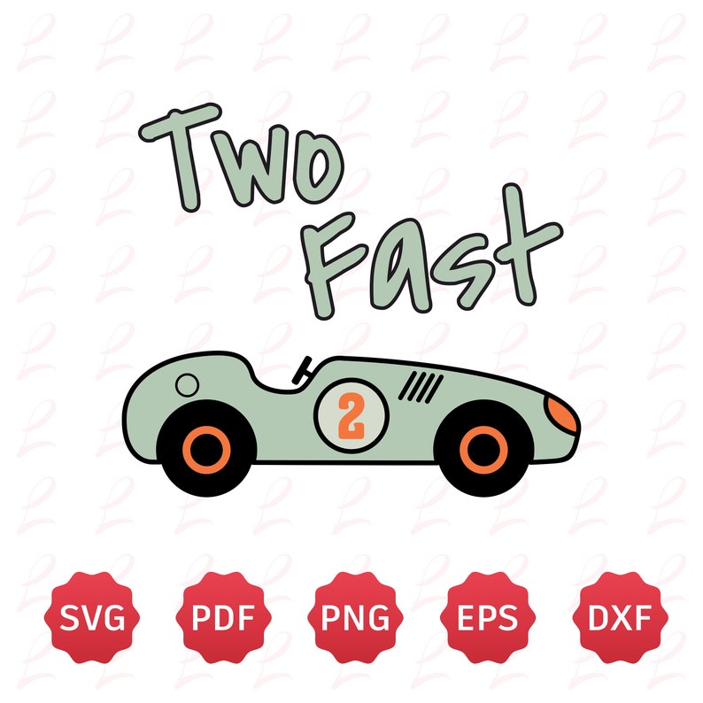 Two Fast Birthday Svg Racing Car Cricut Retro Race Svg - Etsy