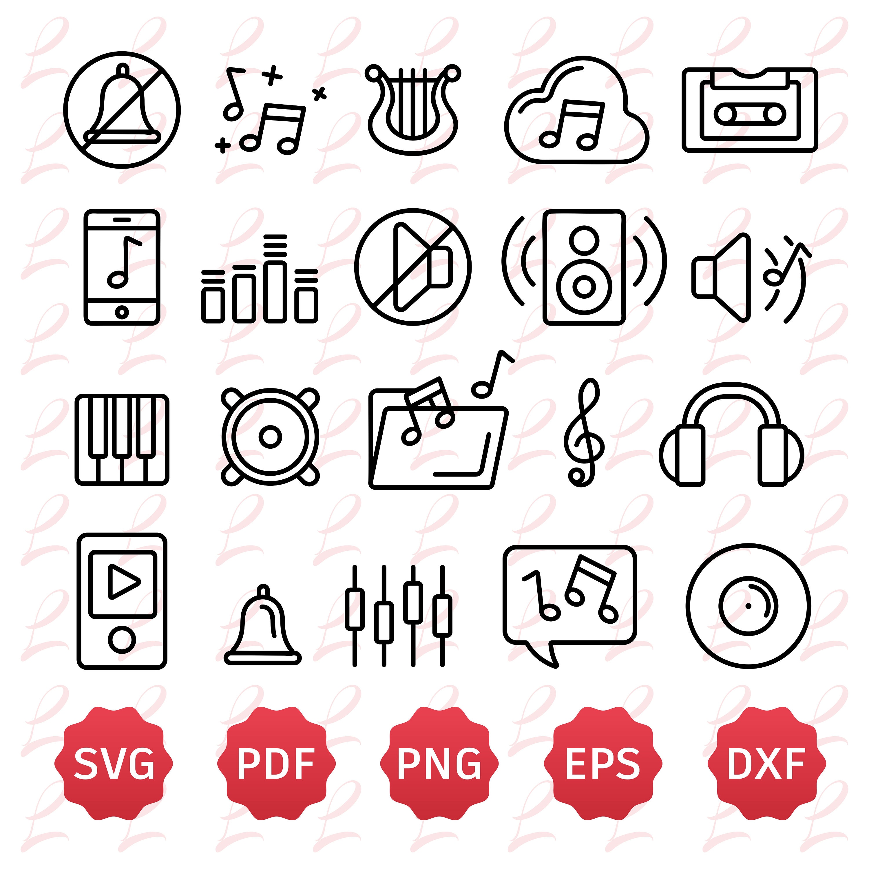 Music Icons Svg Bundle Headset Icon Sound Icon Plak Icon - Etsy