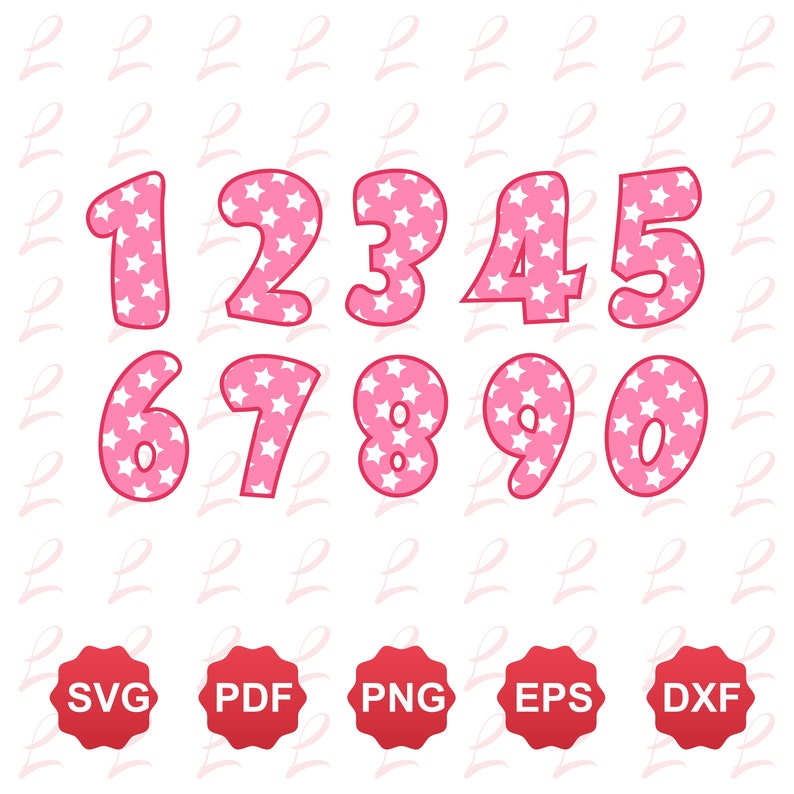 Decorative Colored Numbers SVG Bundle Decorative Numbers for - Etsy