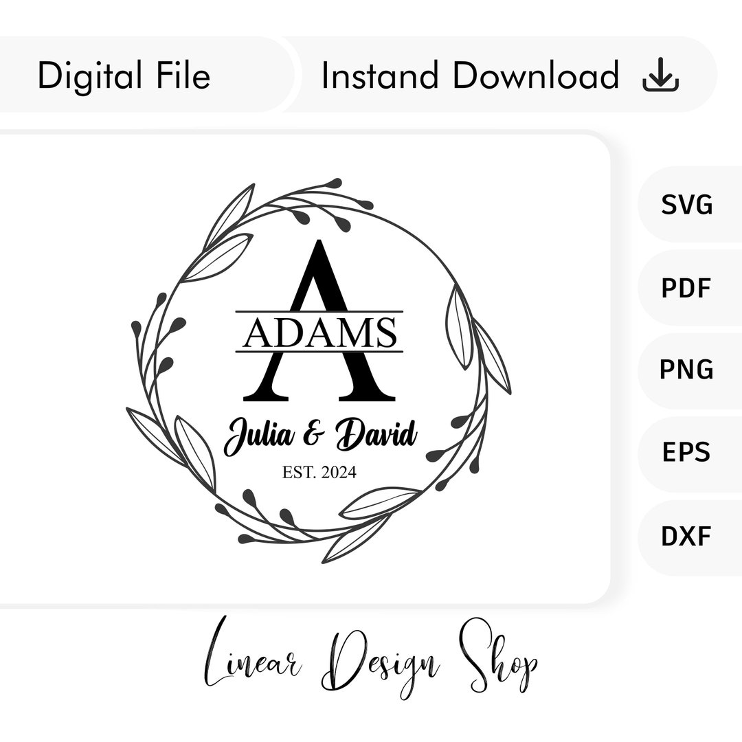Wedding Monogram Svg, Monogram Alphabet, Name Monogram, Wedding Bundle ...