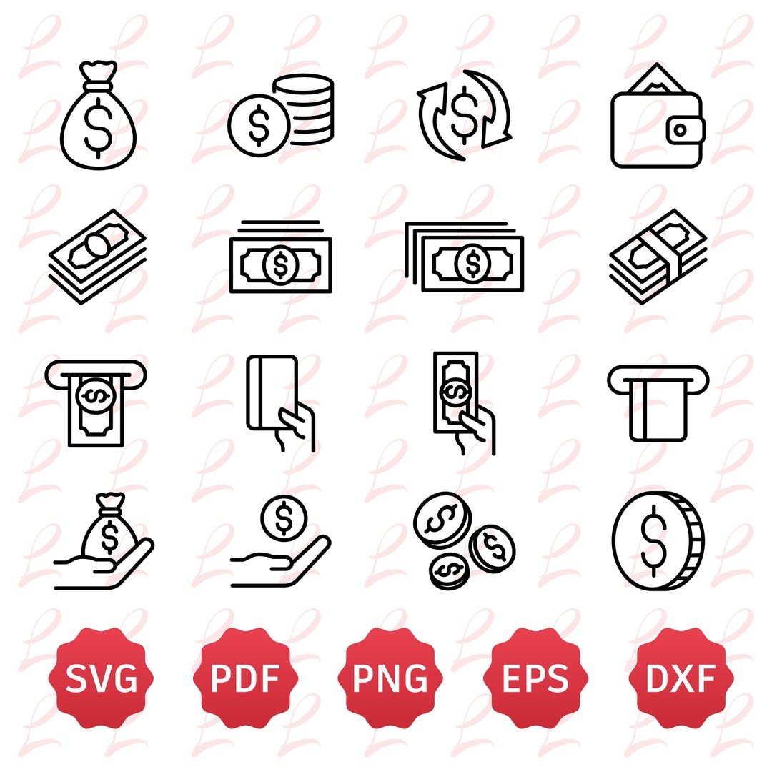 Money Line Icons Money Svg Icons Money Png Icons Vector - Etsy