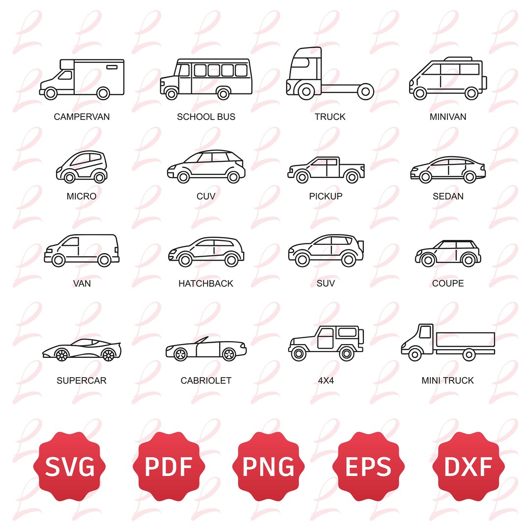Car Line Icon Bundle Automobile Icon Set Car Web Icons - Etsy