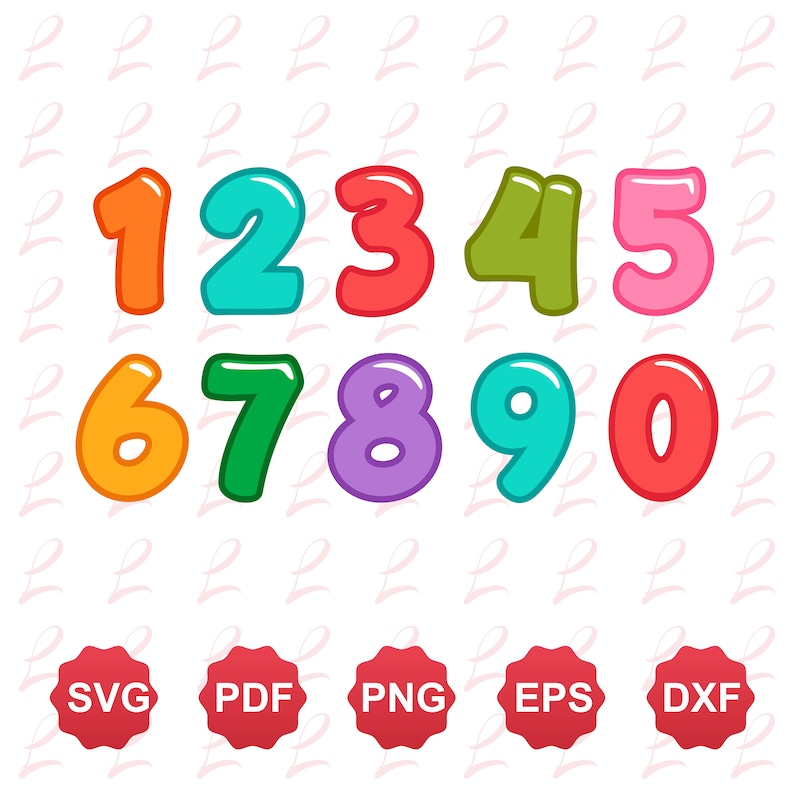 Decorative Colored Numbers Svg Bundle Decorative Numbers For Etsy