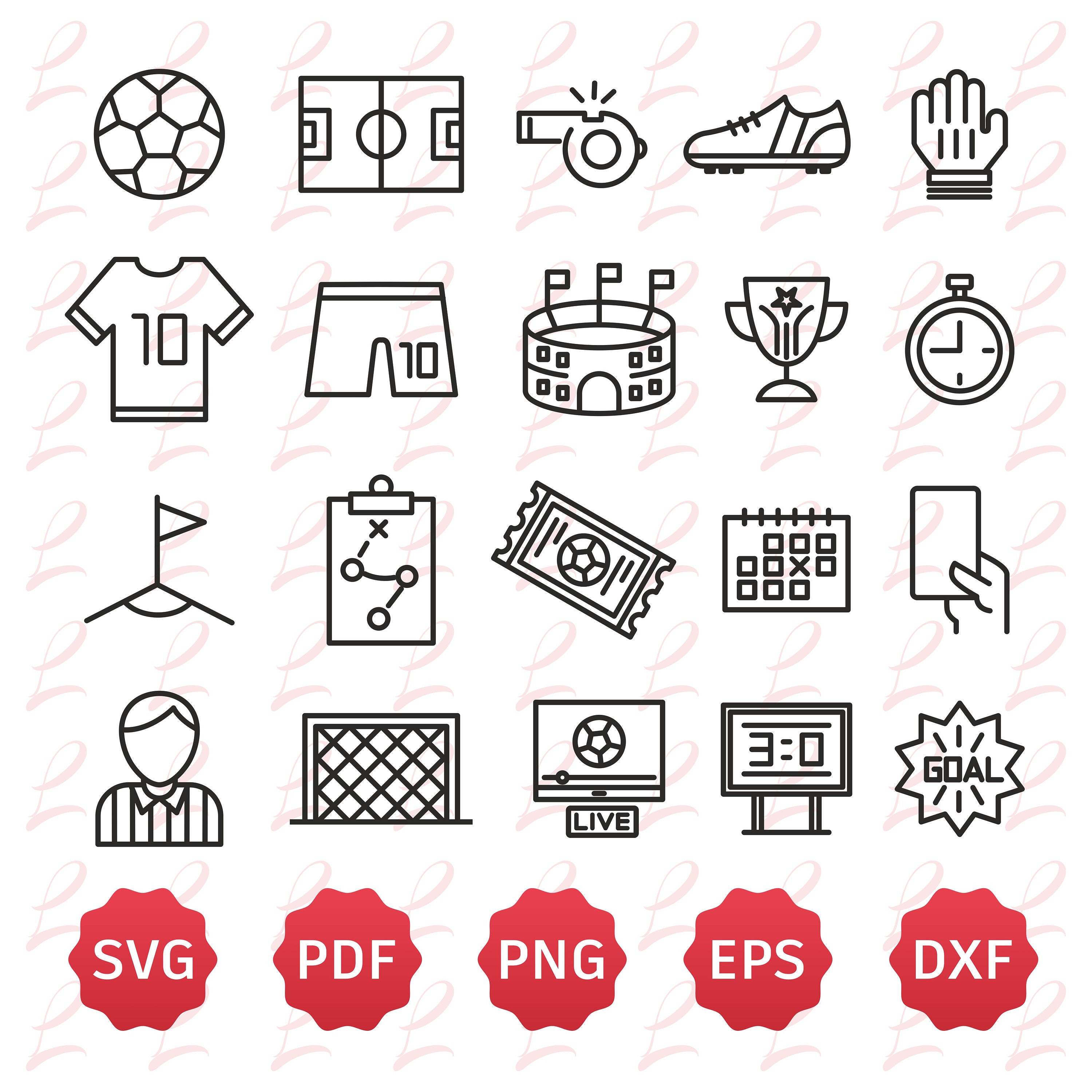 Soccer Icons Bundle Football Icon Bundle Soccer Line Icons - Etsy