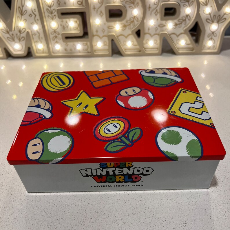 Super Mario Tin Can Rectangle Container Super Nintendo World Supermario ...