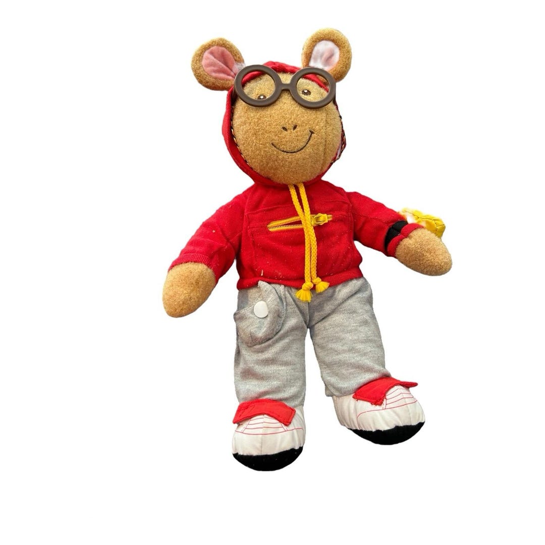 Dress Me Arthur Stuffed Aardvark Plush Toy Animal Playskool 1996 Button ...