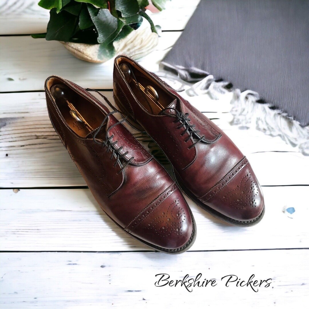 Allen Edmonds 11-1/2 D Burgundy Leather Lexington Cap Toe Dress Shoes ...