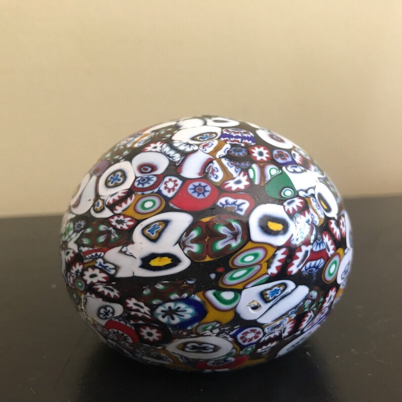 Vintage Scrambled Millefiori Art Glass Paperweight Handblown - Etsy