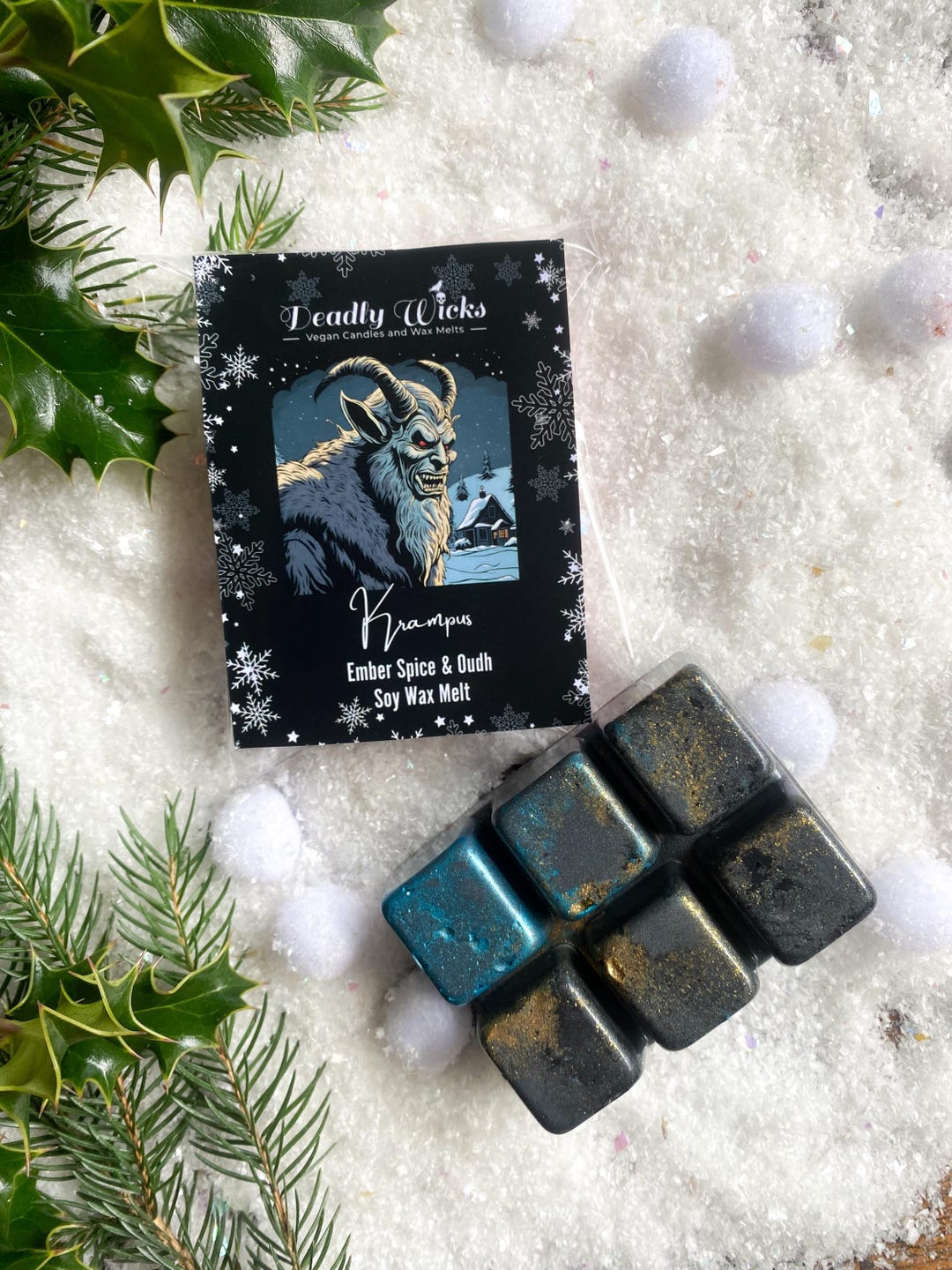 Krampus Ember Spice & Oudh Scented Soy Wax Melt, Christmas Home ...