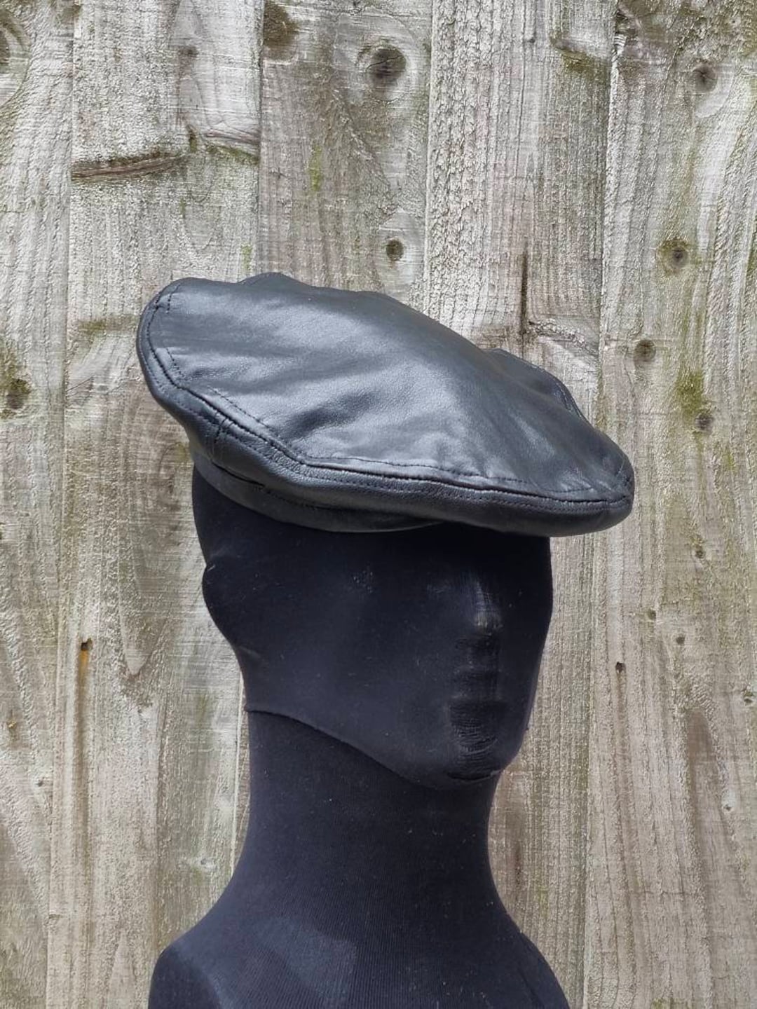 Black Leather Beret With Leather Trim Stylish Leather Beret French ...