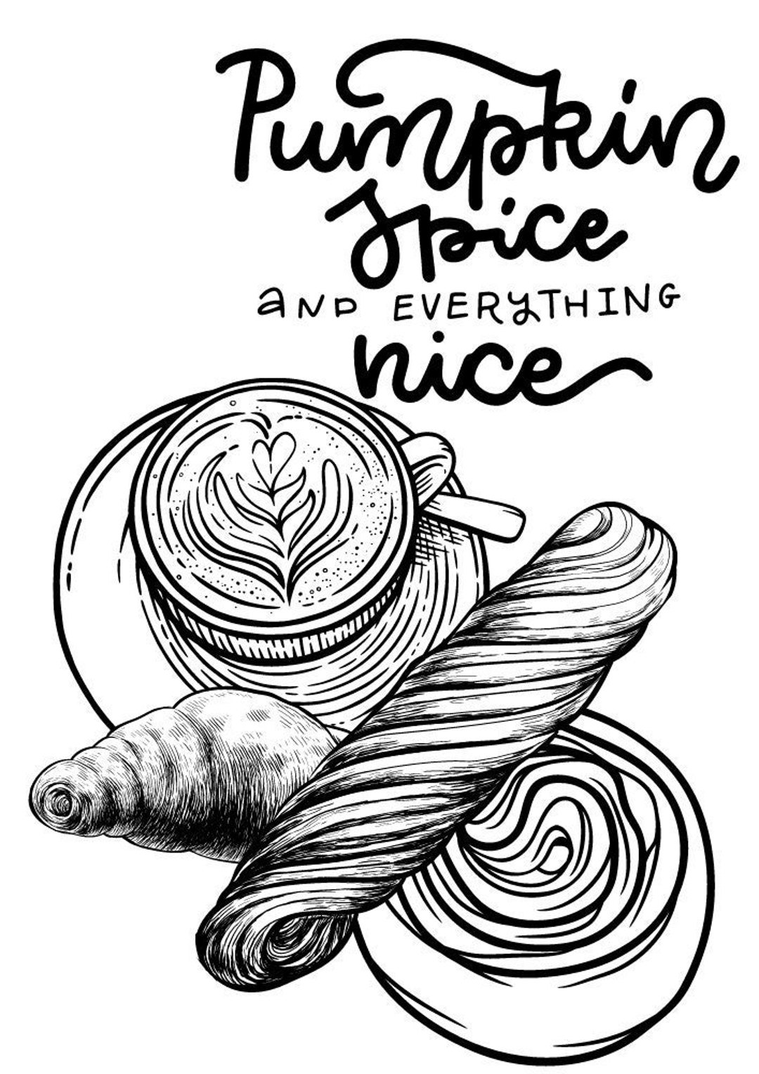 Pumpkin Spice Coloring Page - Etsy
