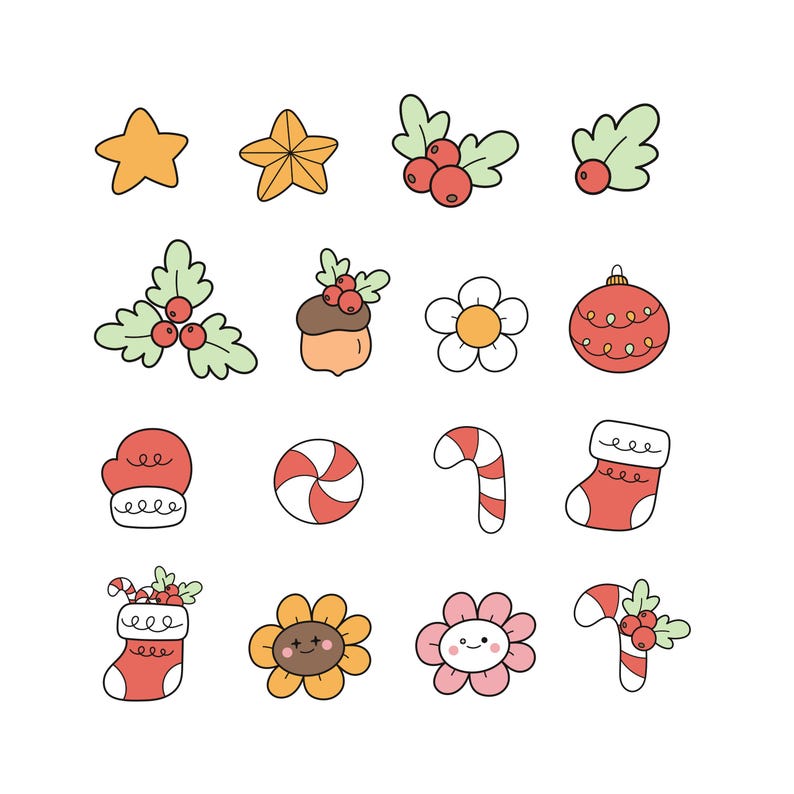 Christmas PNG, Cute Christmas Clipart Set, Christmas Set SVG Files - Etsy
