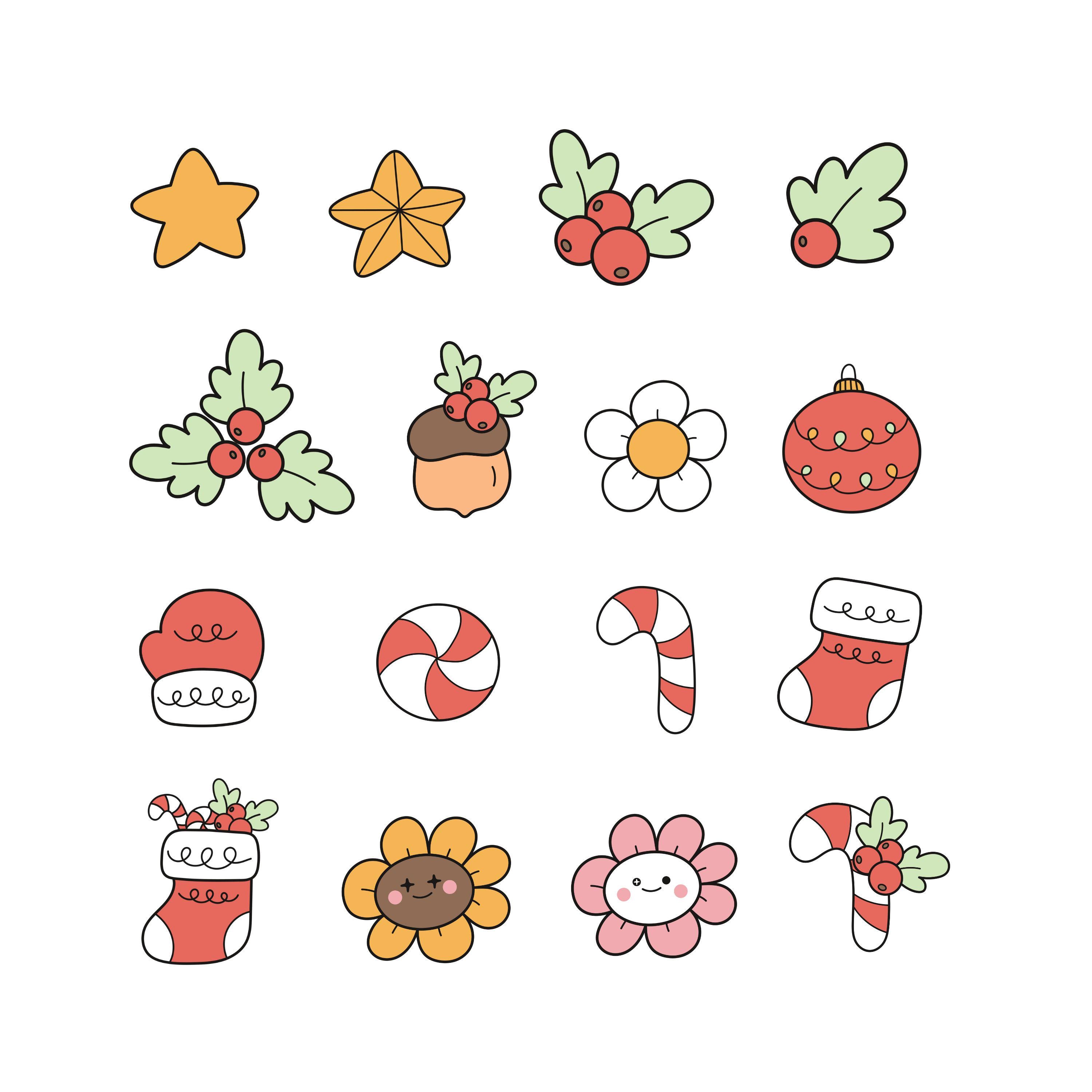Christmas PNG, Cute Christmas Clipart Set, Christmas Set SVG Files - Etsy