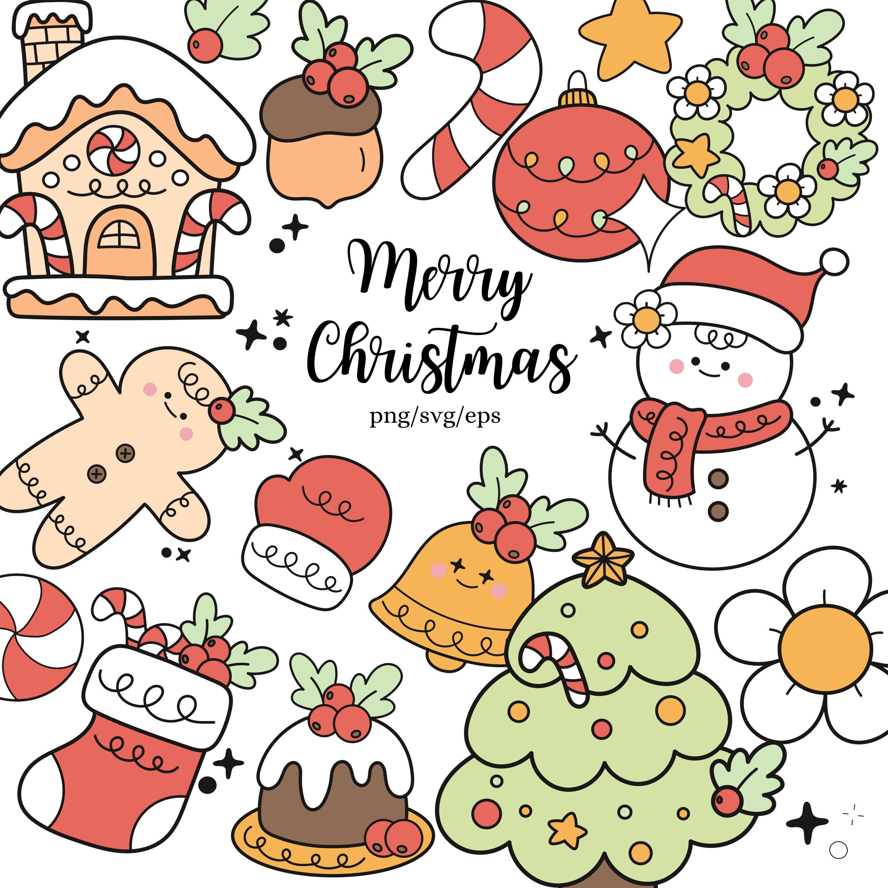 Christmas PNG, Cute Christmas Clipart Set, Christmas Set SVG Files - Etsy
