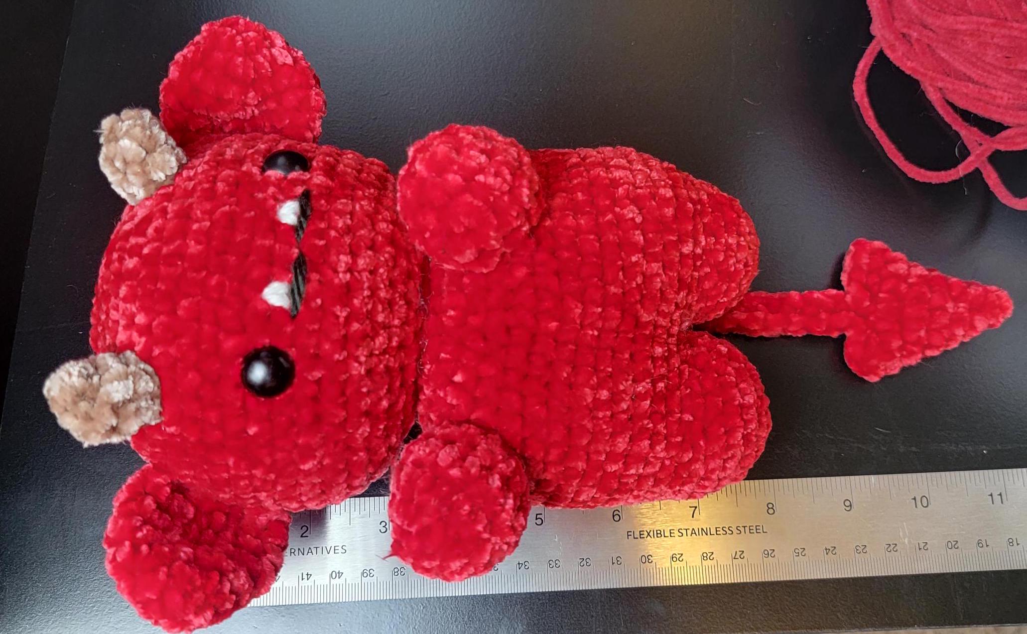 Handmade Crochet Stuffed Chubby Red Devil. Made With Safety Eyes and ...