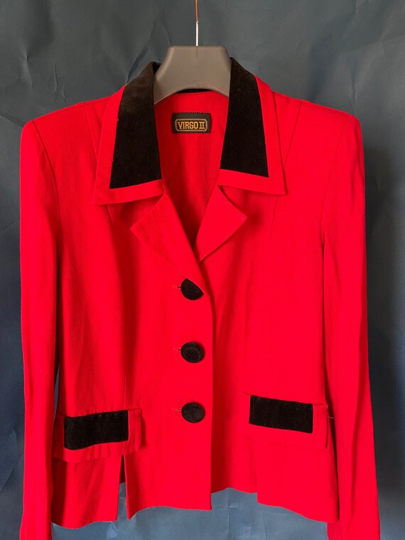 bright red vintage blazer by Virgo II - Gem