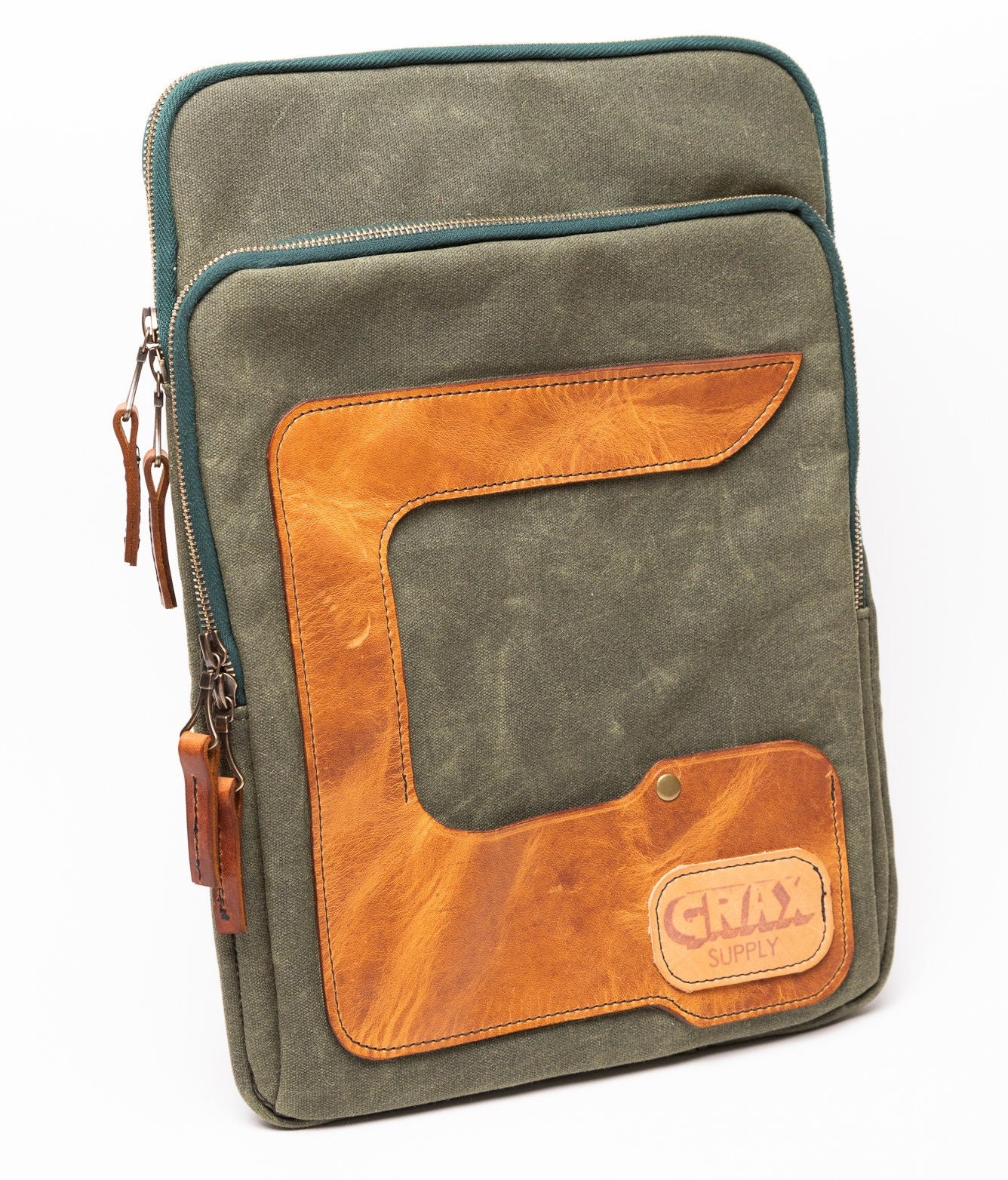 Handmade Leather and Waxed Canvas Laptop Case - Etsy