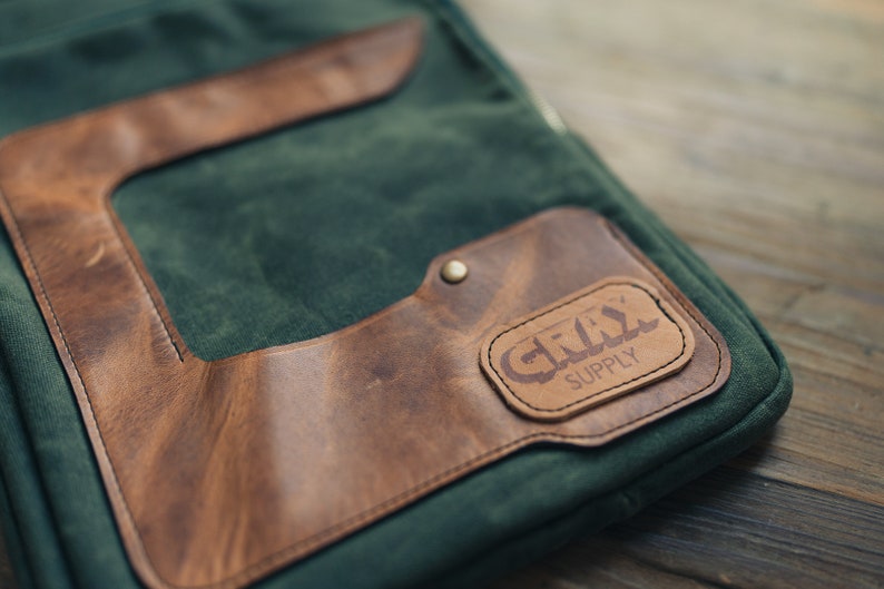 Handmade Leather and Waxed Canvas Laptop Case - Etsy