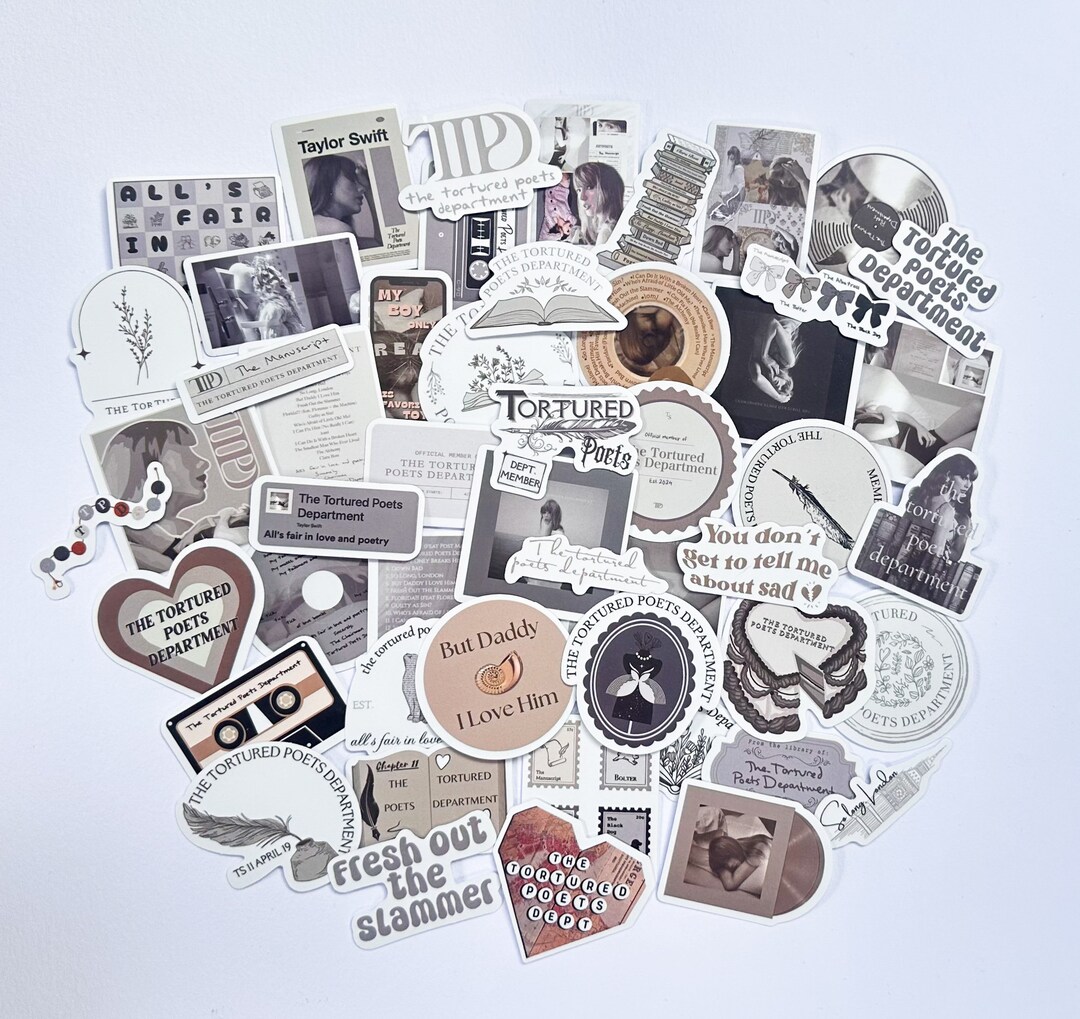 50 TTPD Stickers | Taylor Swift Stickers | Taylor Swift Eras Tour ...