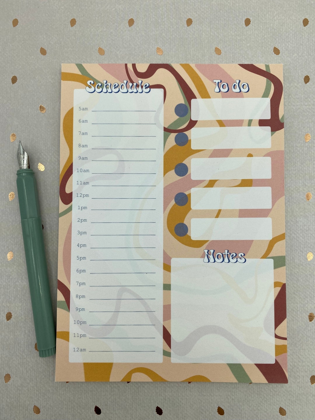 Retro Groovy Notepad - Etsy