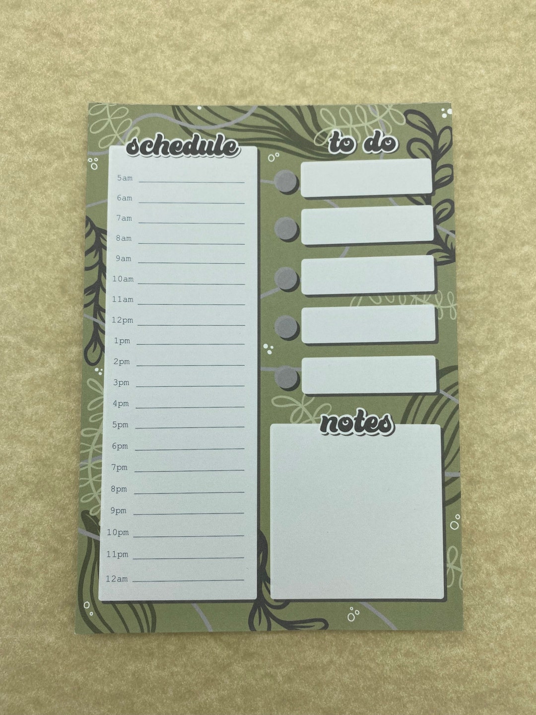 Green Foliage Notepad - Etsy