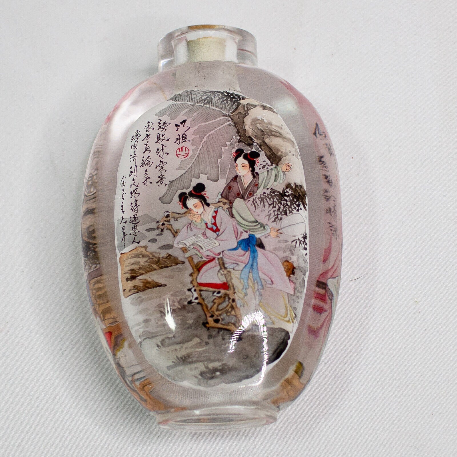 Antique Chinese Reverse Painting Glass Snuff Bottle Ladies - Etsy