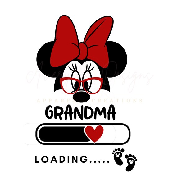Grandma Loading boy and Girl Feet Grandma Minnie Mouse - Etsy