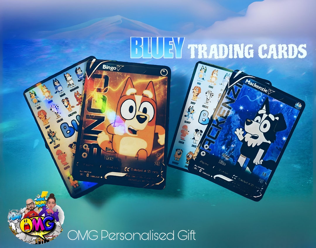 Bluey Trading Card Game, Bluey Characters, Birthday Cards, Bingo ...