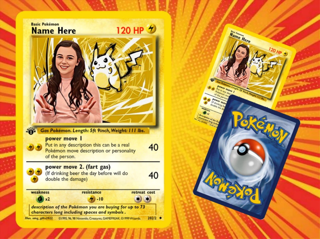 Personalised Pokemon Trading Card Game, Pokemon Cards, Pikachu ...