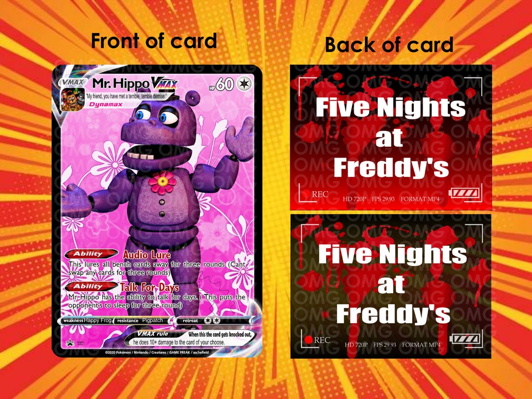 Custom Fnaf Trading Cards 4 Pack Trading Cards Holographic - Etsy