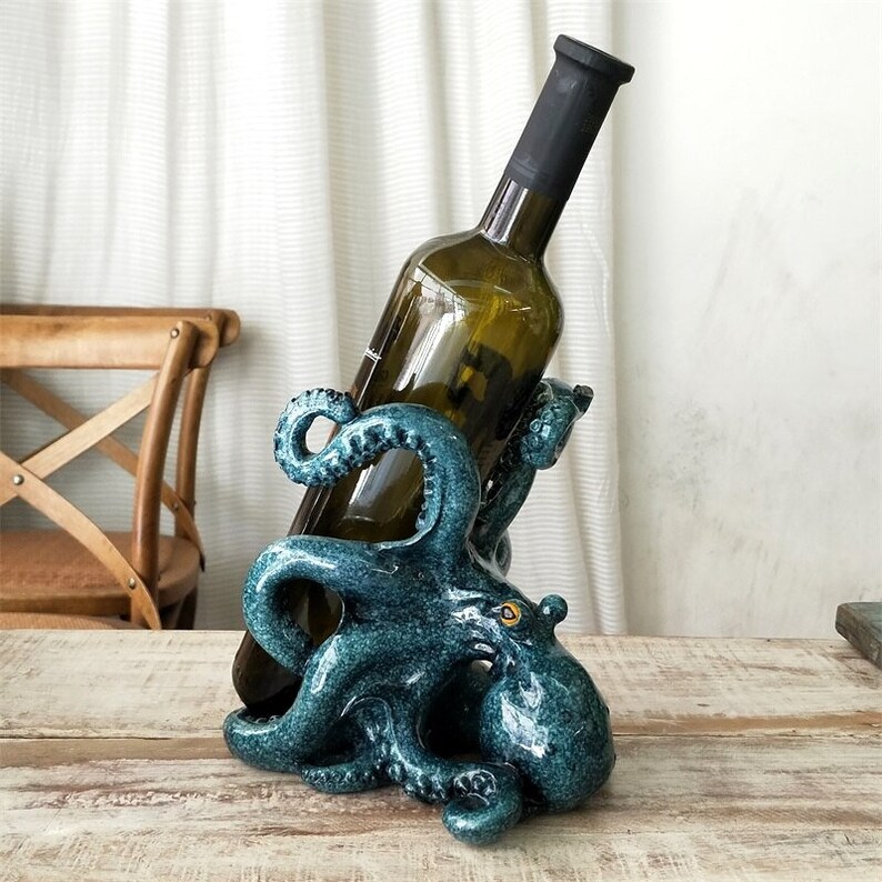 Octopus Wine Rack Octopus Mug Holder Sculpture Octopus Decor - Etsy