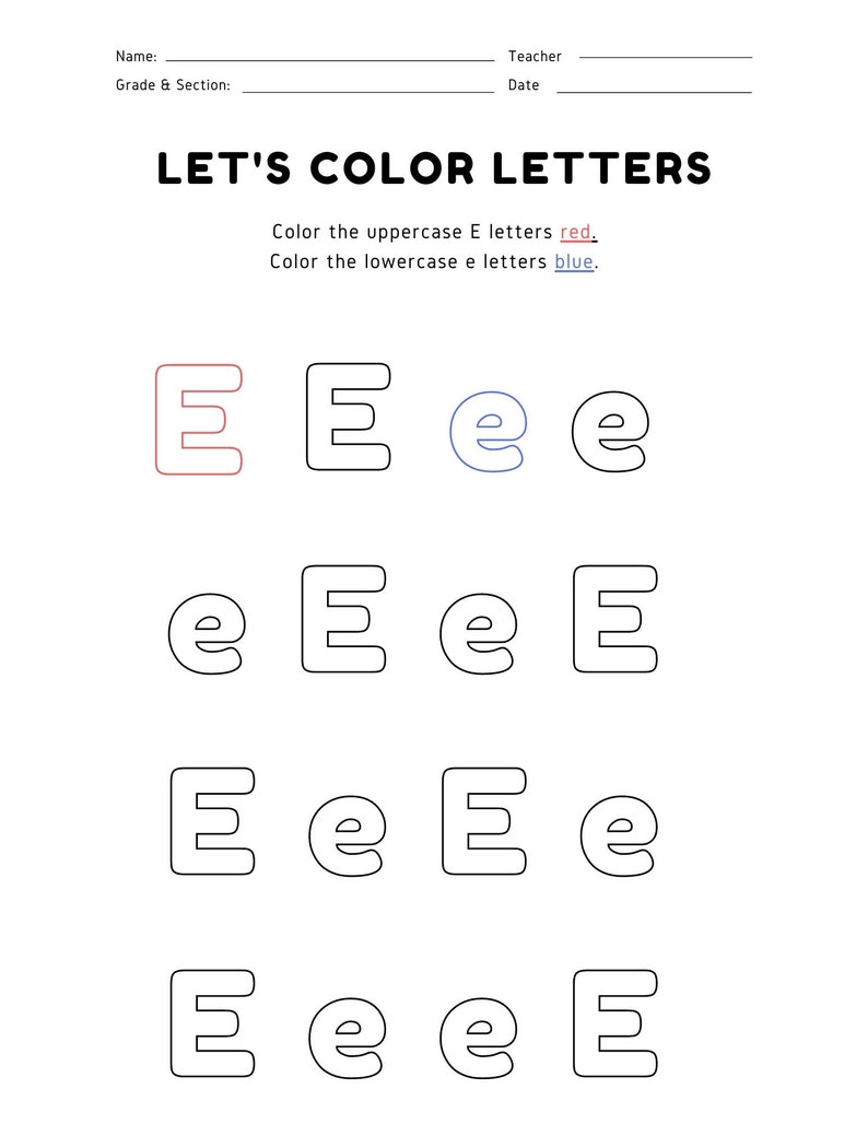 Learn Your Letters Downloadable Coloring Book - Etsy Canada