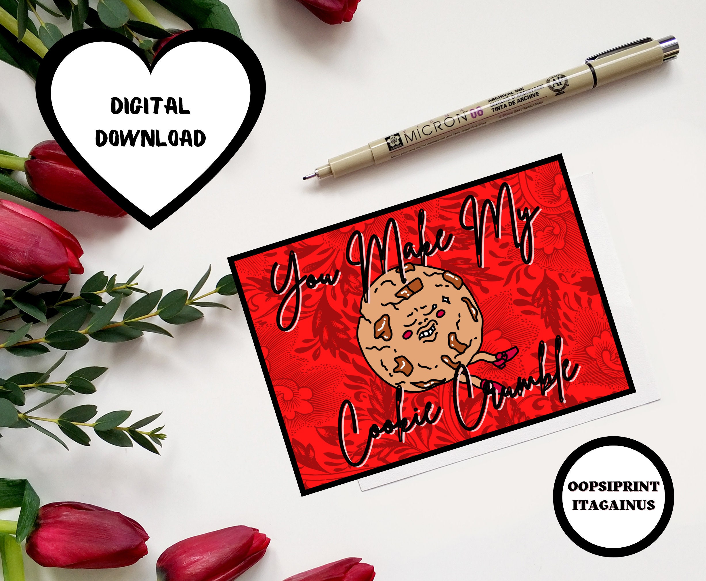 Cookie Crumble Printable Card - Etsy