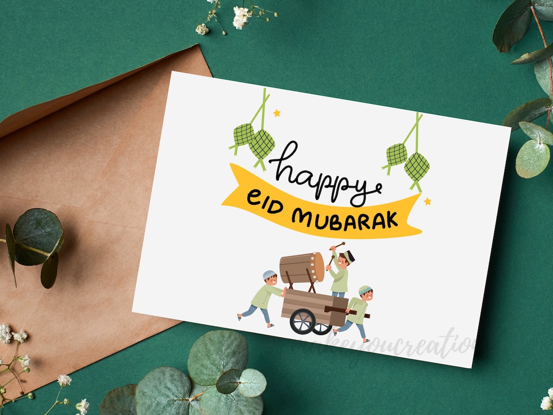 Eid Card Kids Printable Eid Mubarak Card Kids Minimalist Eid - Etsy UK