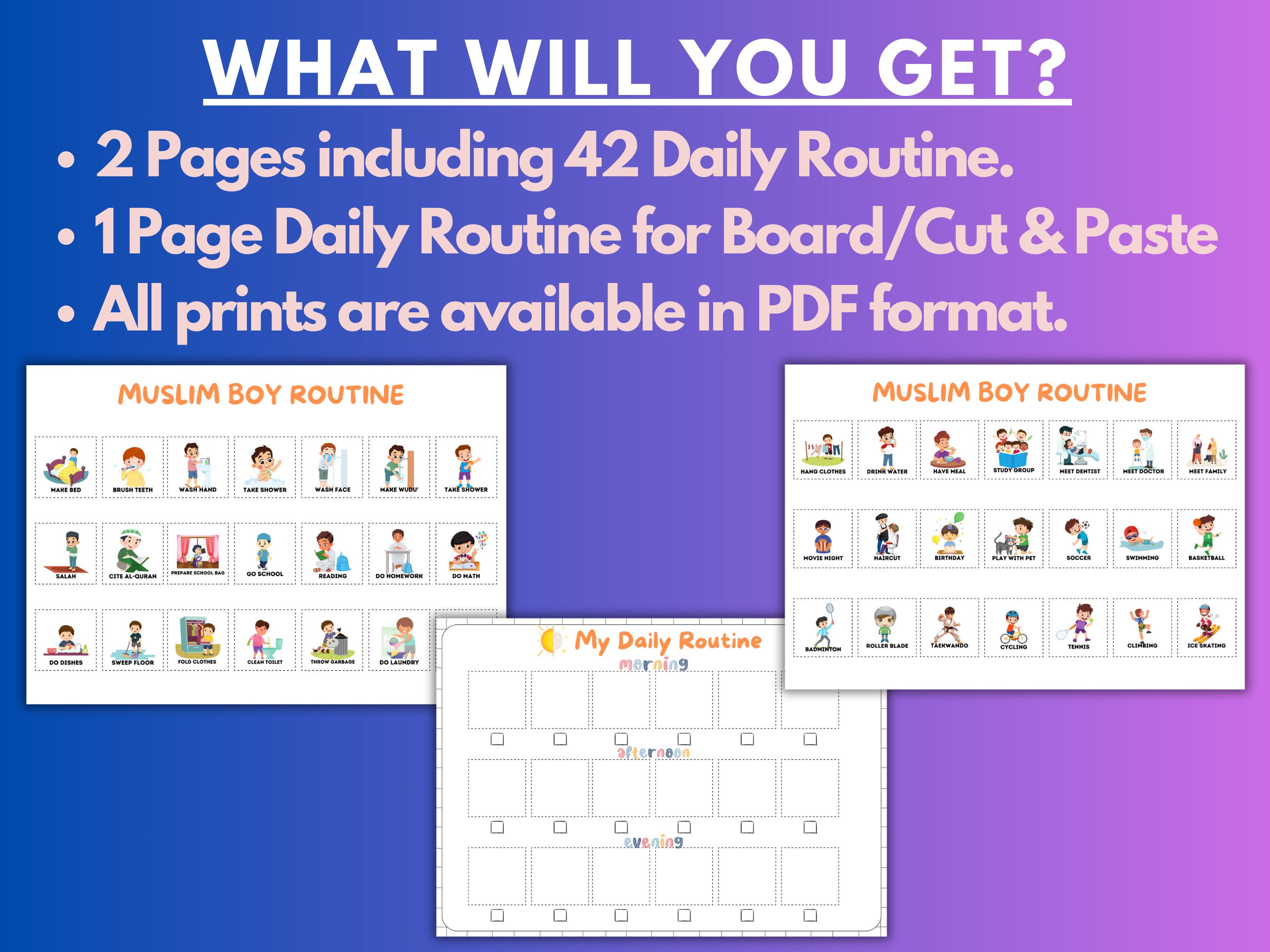 Daily Muslim Boy Routine Cards, Islamic Toddler Daily Routine, Muslim ... Daily Muslim Boy Routine Cards, Islamic Toddler Daily Routine, Muslim ...