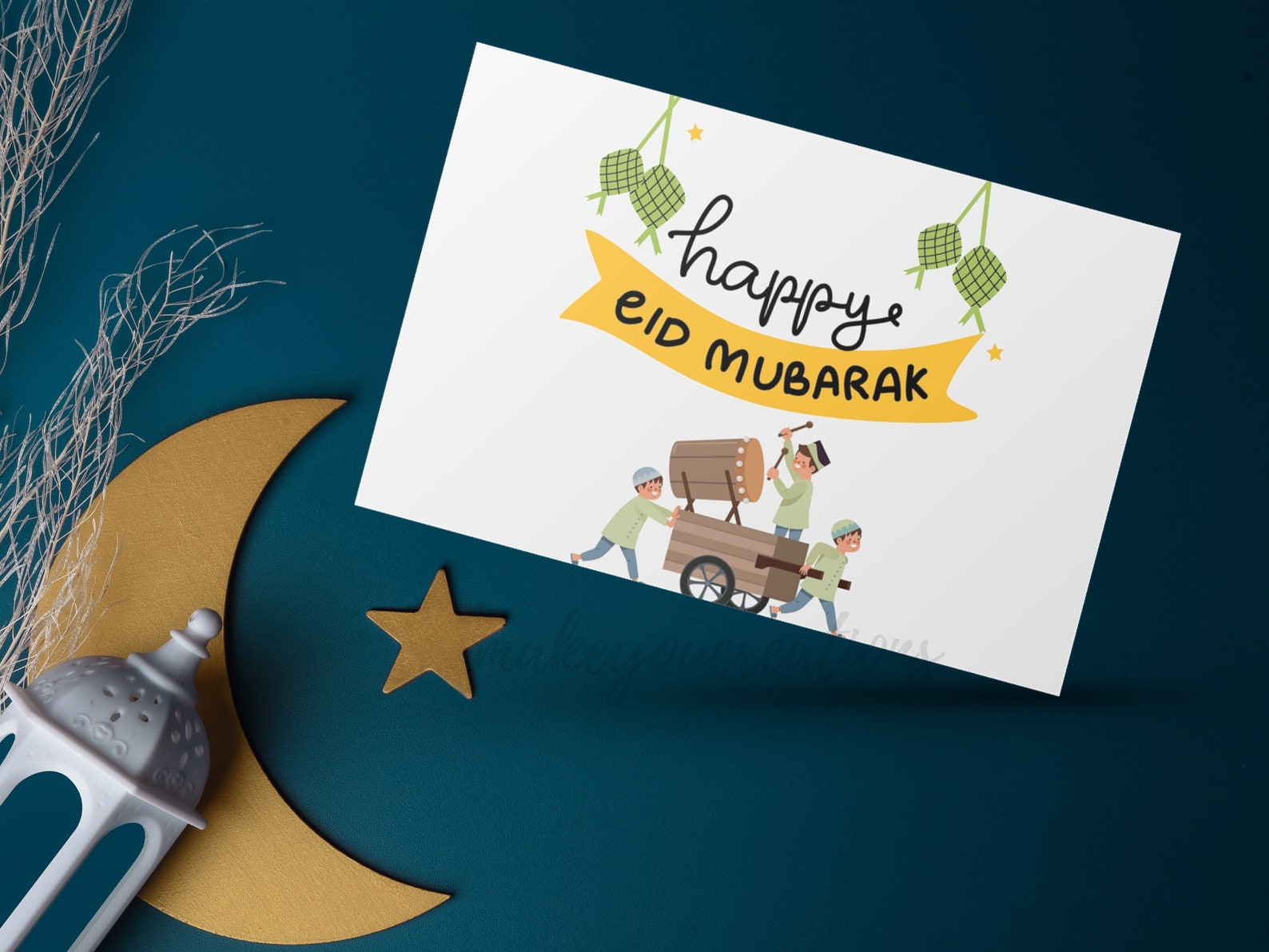 Eid Card Kids Printable Eid Mubarak Card Kids Minimalist Eid - Etsy UK