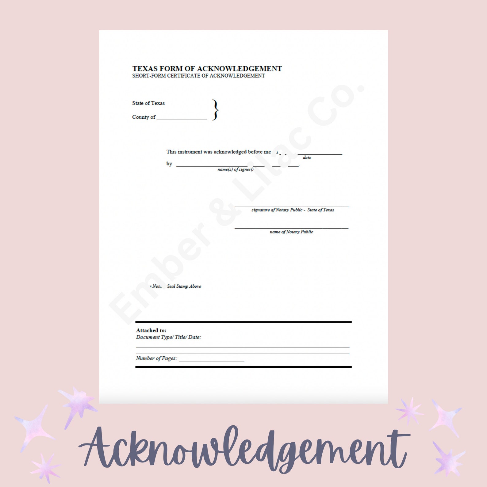 Notary Certificate 3-pack for TEXAS PDF Digital Download - Etsy