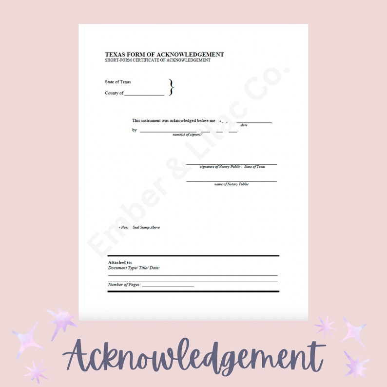 Notary Certificate 3-pack for TEXAS PDF Digital Download - Etsy