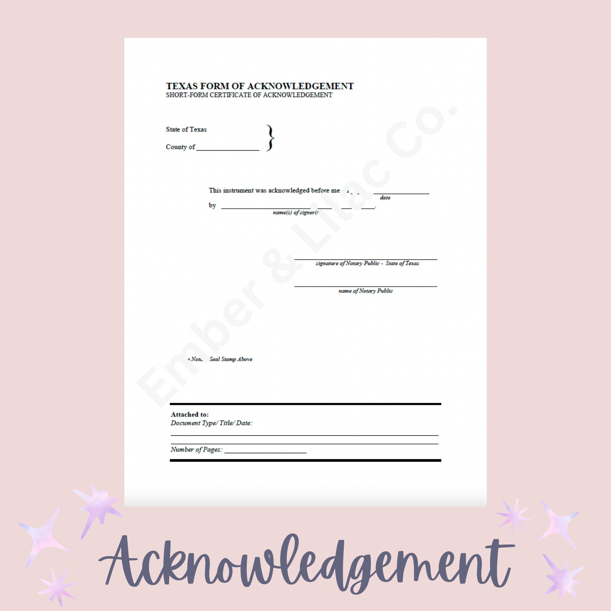 Notary Certificate 3-pack for TEXAS PDF Digital Download - Etsy