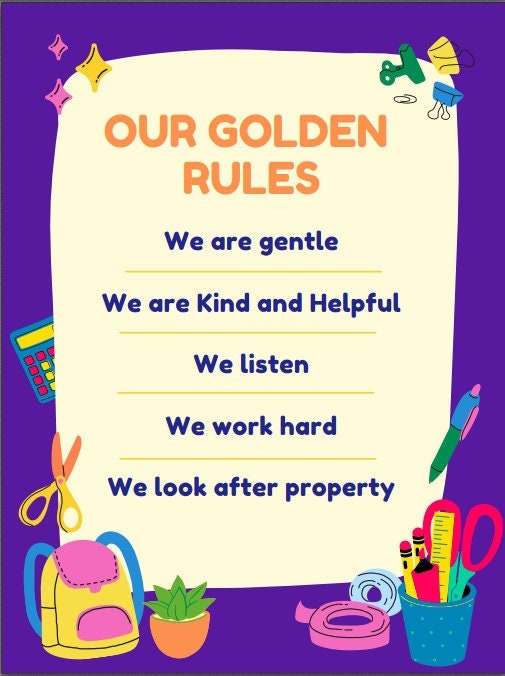Our Classroom Rules- Golden Style - Etsy