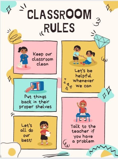 Classroom Rules Poster- Preschool Style - Etsy