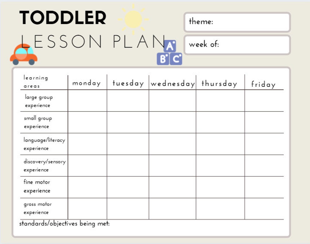 Toddler/ones Weekly Lesson Plan- Color Style - Etsy